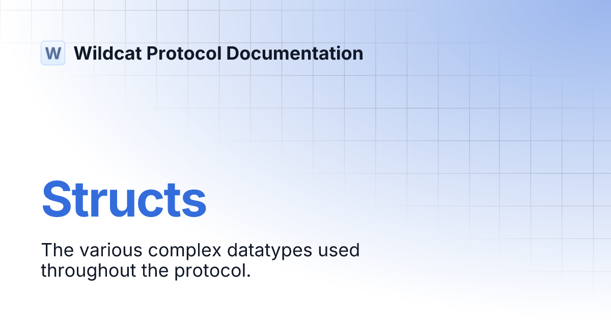 Structs | Wildcat Protocol Documentation