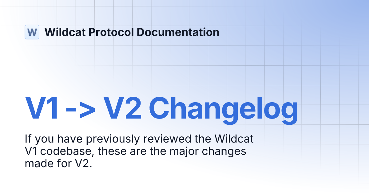 V1 -> V2 Changelog | Wildcat Protocol Documentation