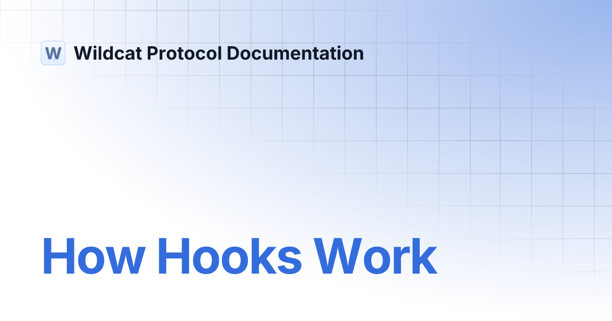 How Hooks Work | Wildcat Protocol Documentation